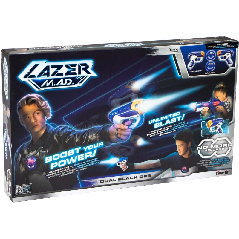 Lazer M.A.D Dual Black Ops, Set Blaster per 2 Giocatori – The Toys Store